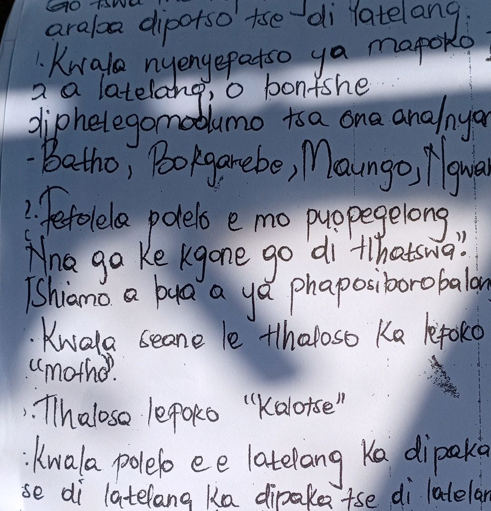1. Kwala nyenyefatso ya mapoko a latelang, o | StudyX