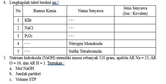 4. Lengkapilah tabel berikut ini! | No | | StudyX