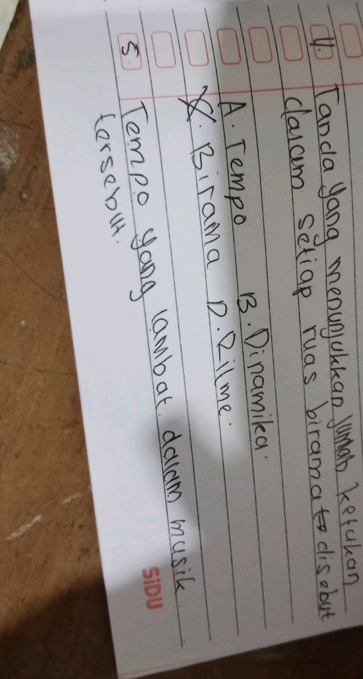 4. Tanda yang menunjukkan jumlah ketukan | StudyX