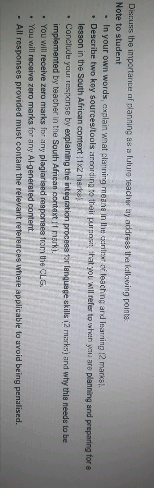 Discuss the importance of planning as a | StudyX