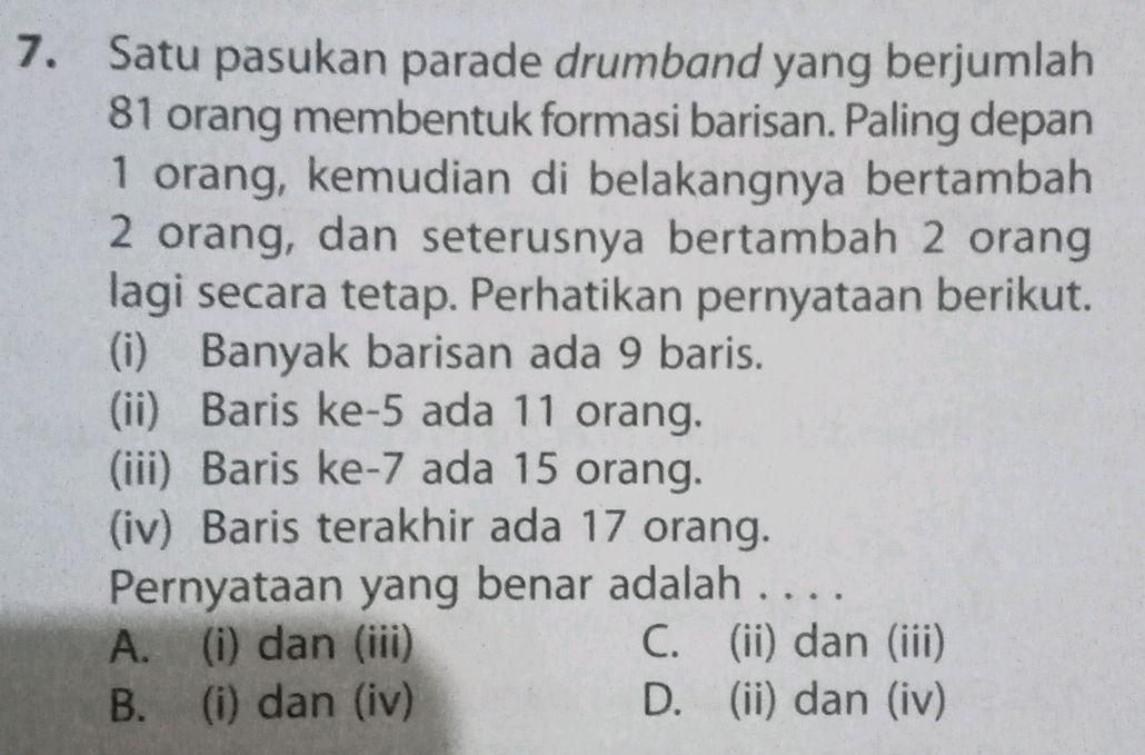 Satu pasukan parade drumband yang berjumlah | StudyX