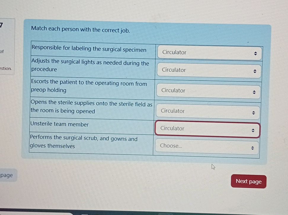 Match each person with the correct job. | | StudyX