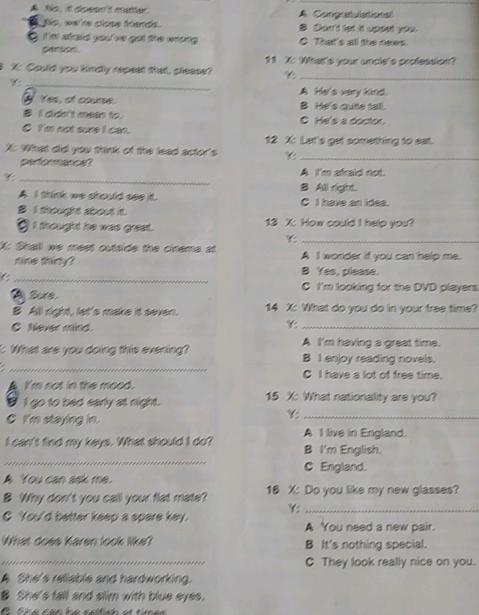 8 X: Could you kindly repeat that, please? | StudyX