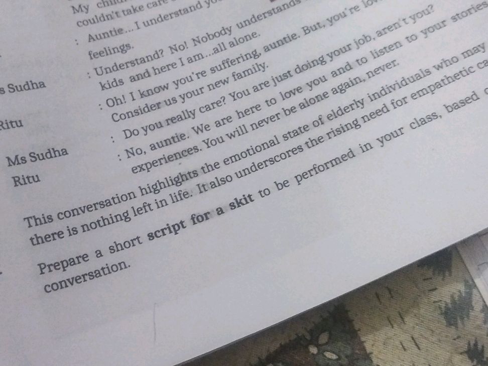 Prepare a short script for a skit to be | StudyX