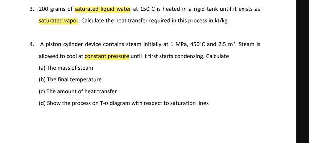 3. 200 grams of saturated liquid water at | StudyX