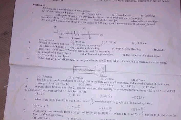 1. All these are measuring instruments | StudyX