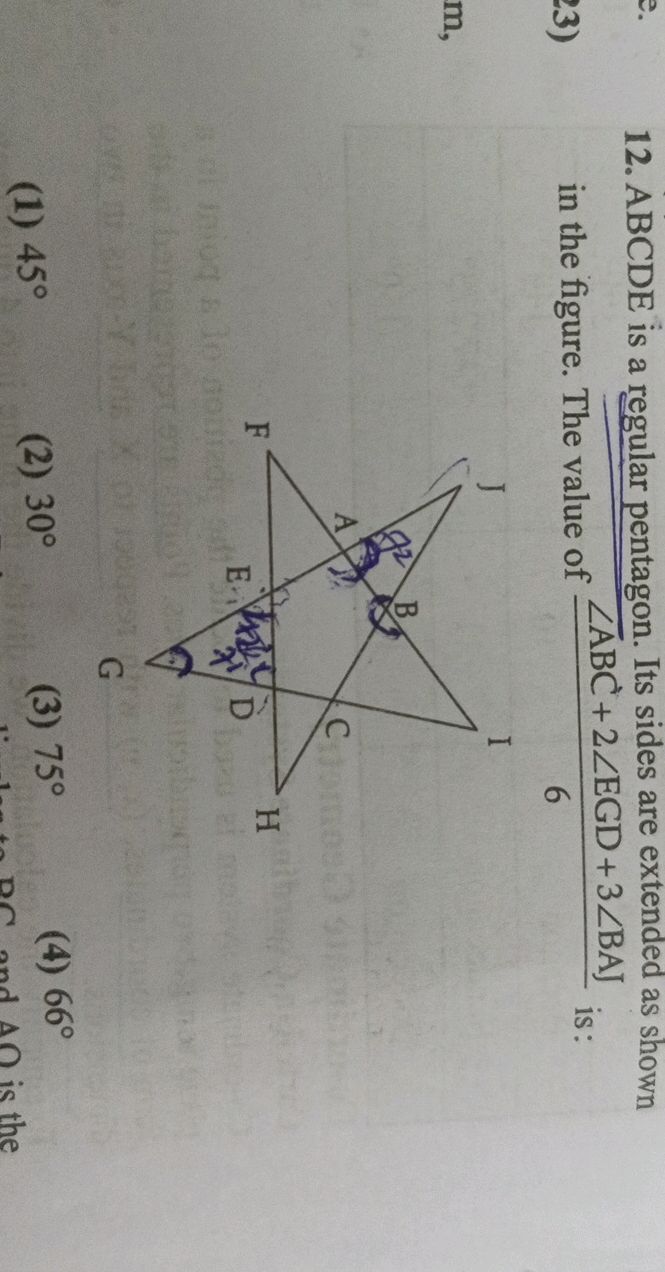 12. ABCDE is a regular pentagon. Its sides | StudyX