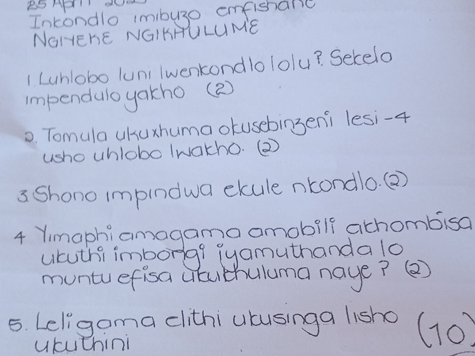 1. Luhlobo luni Iwenkondlo lolu? Sekelo | StudyX