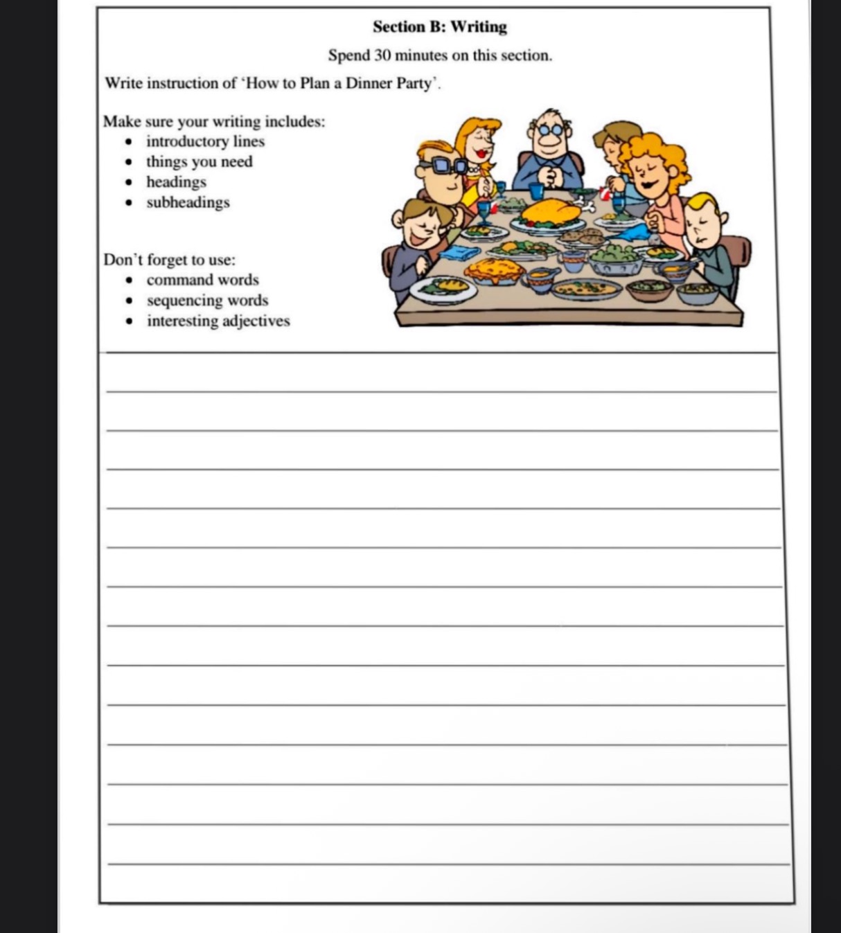 Write instruction of 'How to Plan a Dinner | StudyX