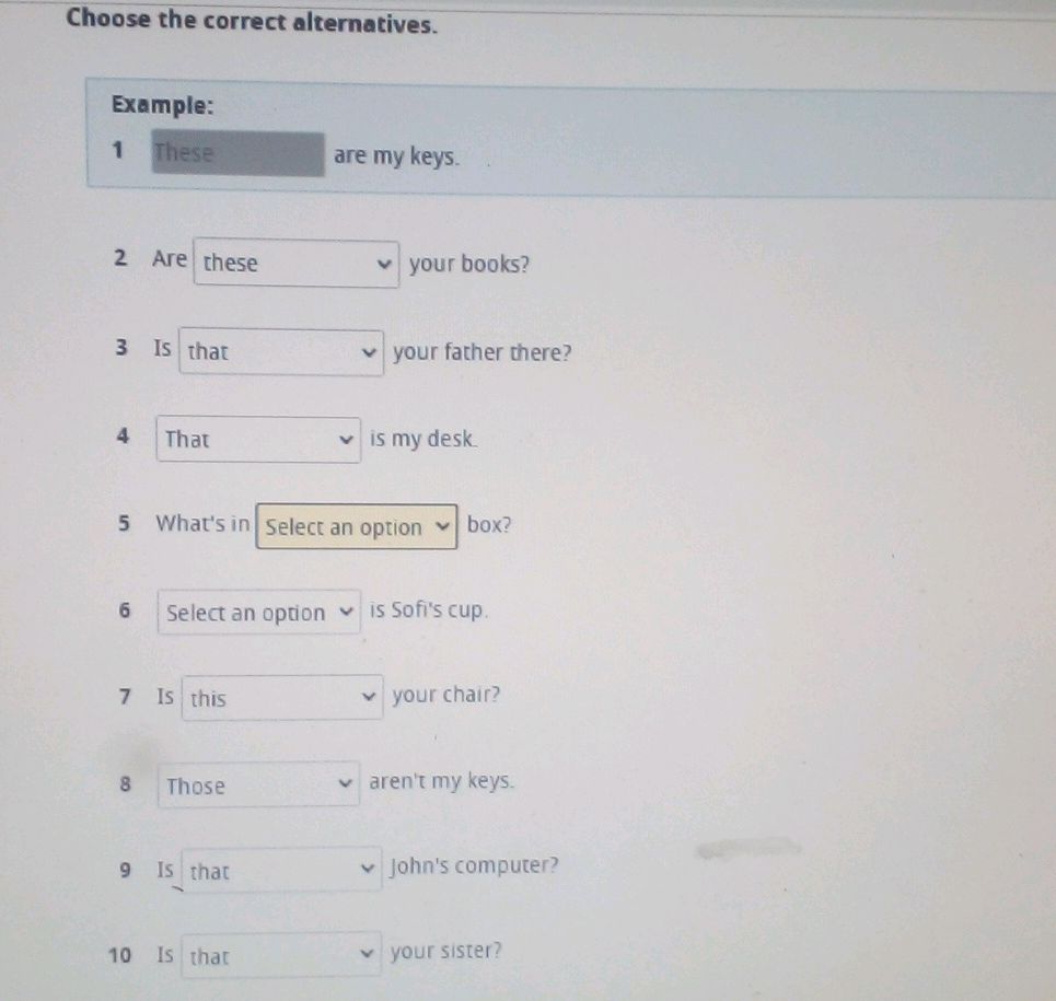 Choose the correct alternatives. Example: 1 | StudyX
