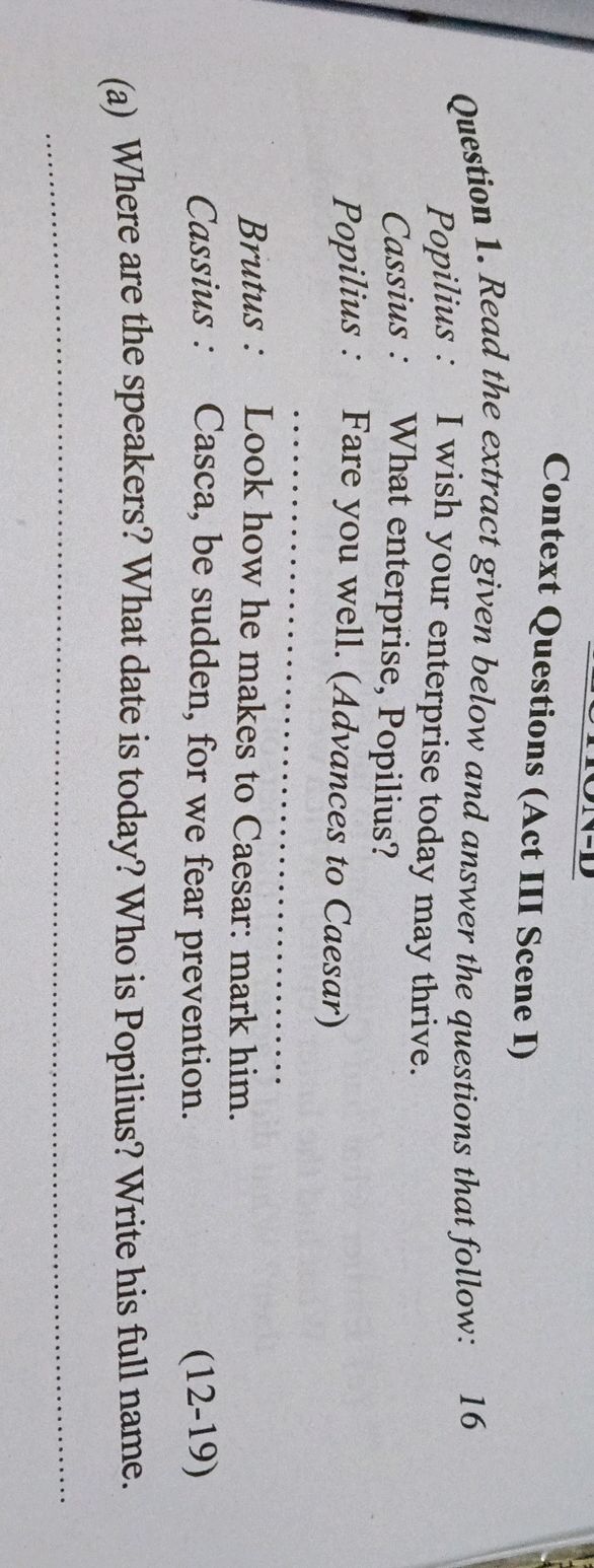 Question 1. Read the extract given below and | StudyX