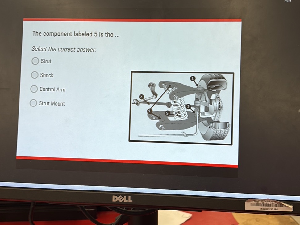 The component labeled 5 is the ... Select | StudyX