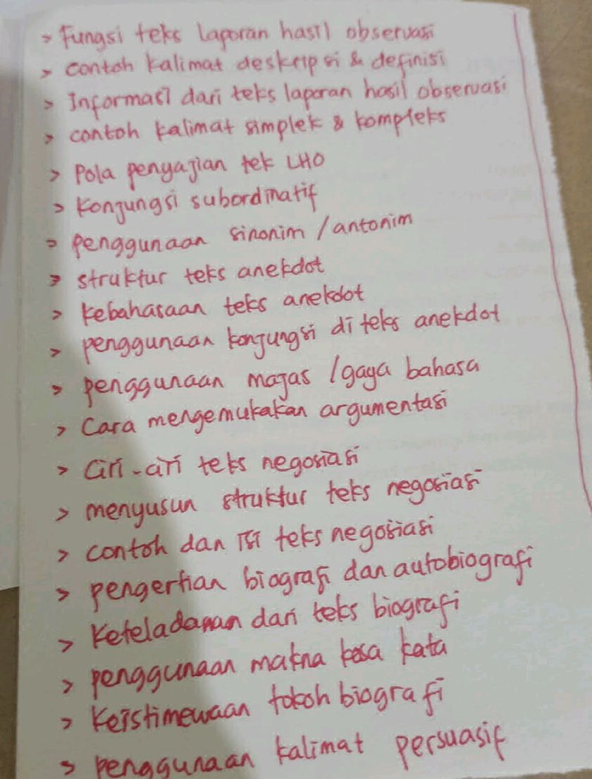 > Fungsi teks laporan hasil observasi > | StudyX