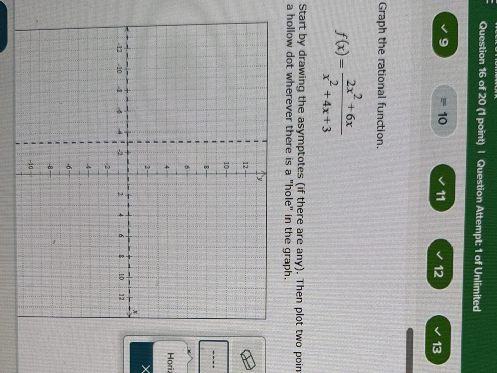 Graph the rational function. $f(x) = {2x^2 | StudyX