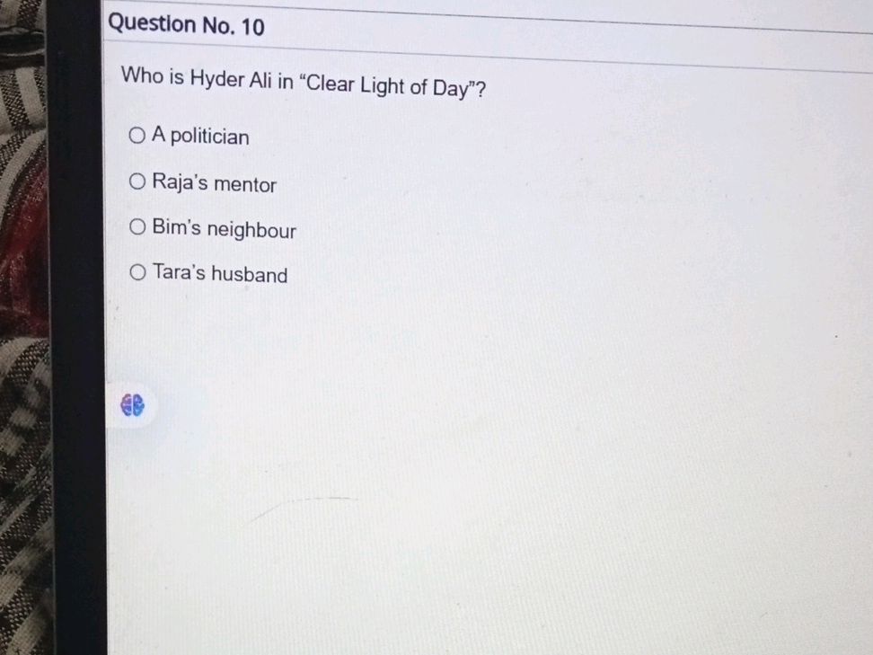 Question No. 10 Who is Hyder Ali in "Clear | StudyX