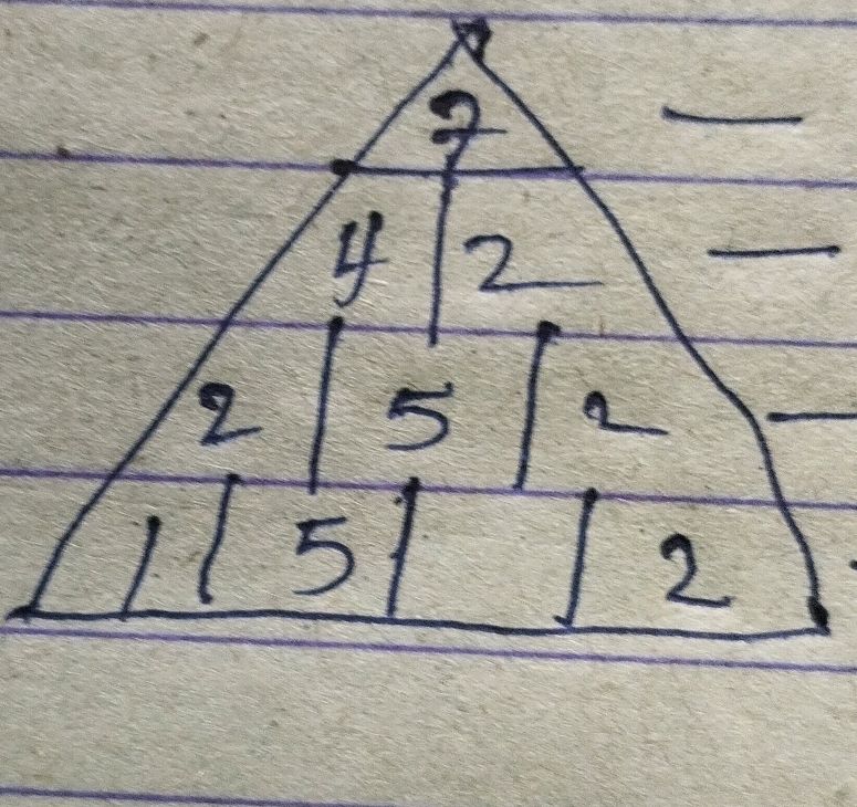 The image shows a triangle with numbers | StudyX
