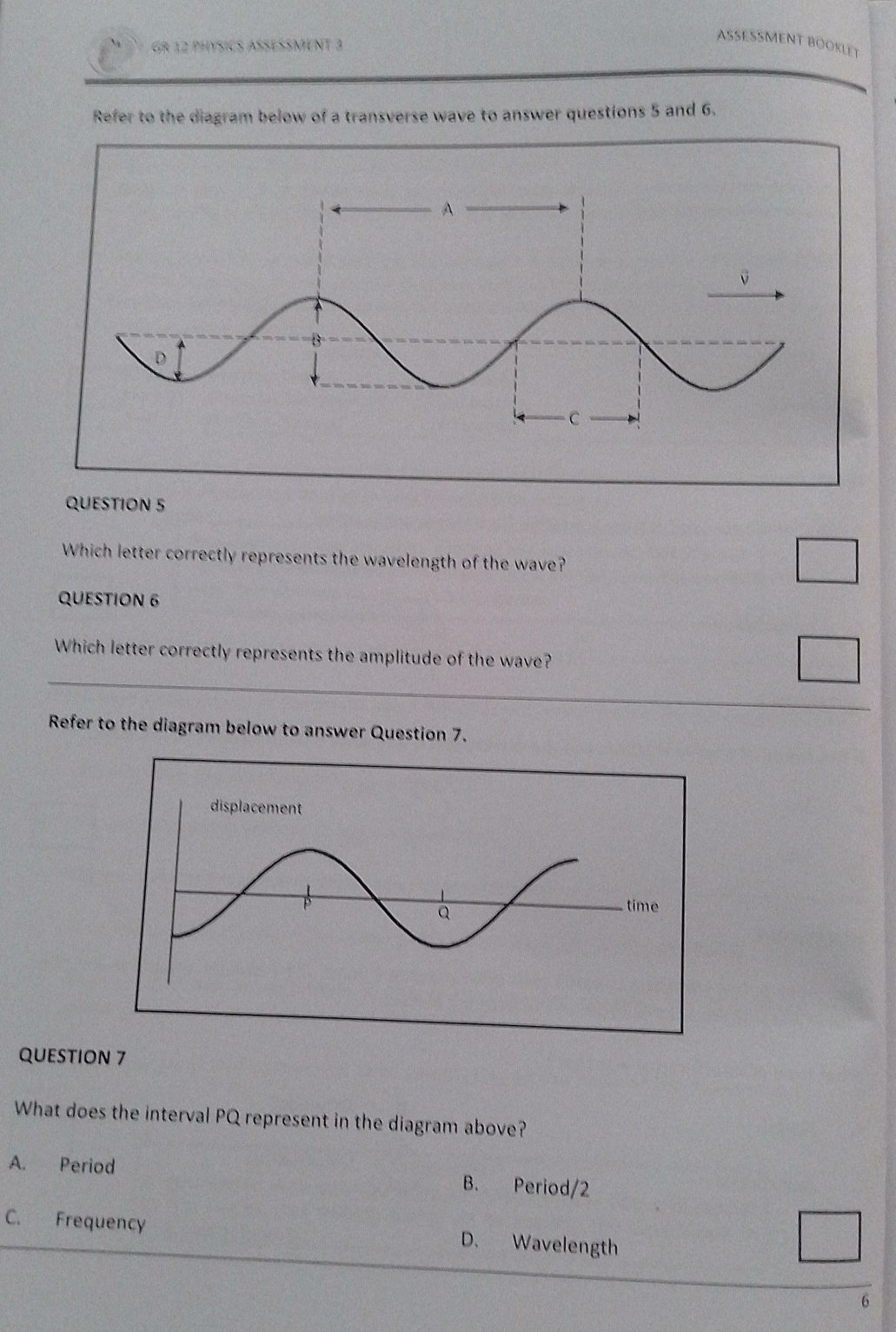 Refer to the diagram below of a transverse | StudyX