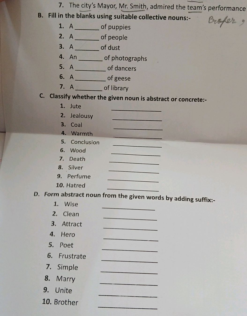 B. Fill in the blanks using suitable | StudyX