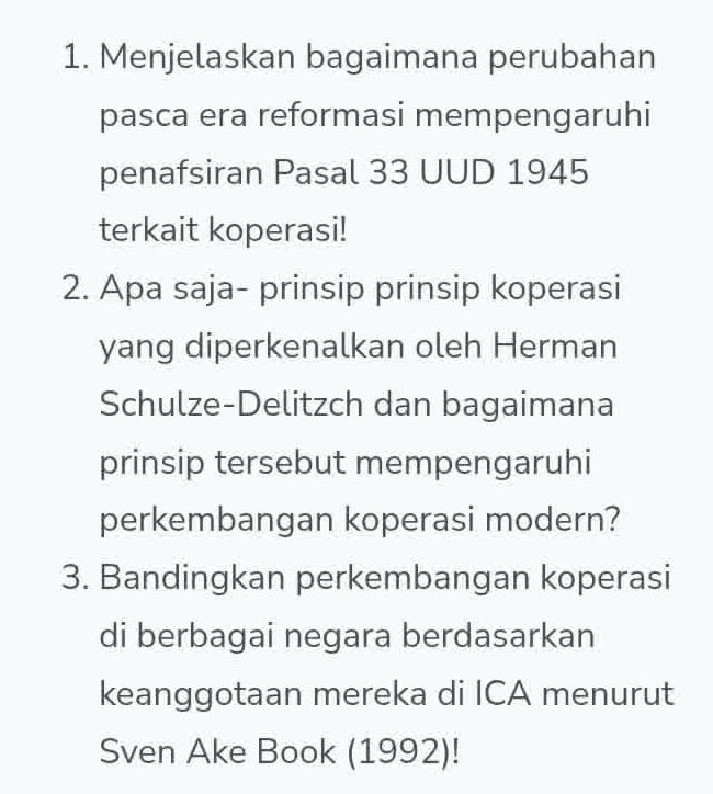 1. Menjelaskan bagaimana perubahan pasca era | StudyX