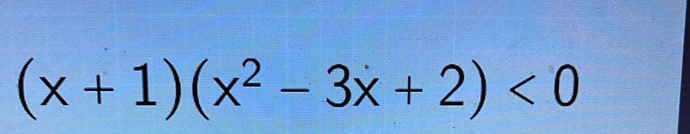 Solving Inequality (x+1)(x^2-3x+2)