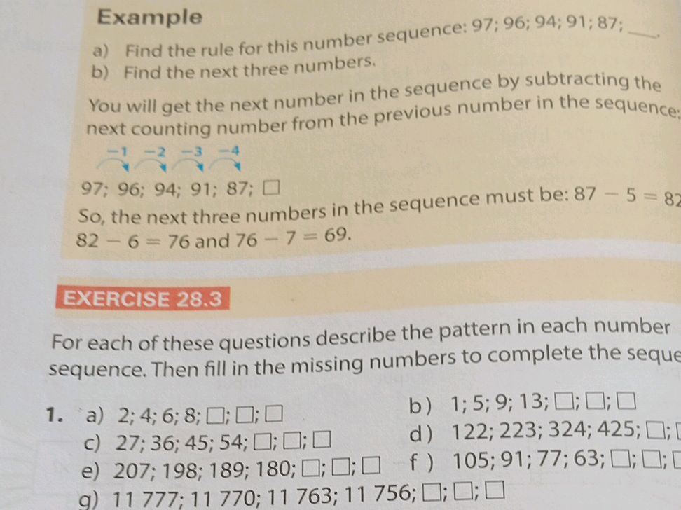 a) Find the rule for this number sequence: | StudyX