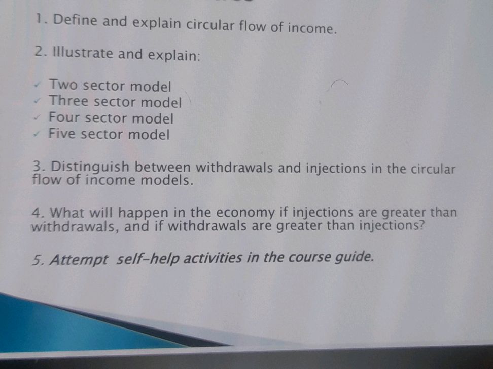1. Define and explain circular flow of | StudyX