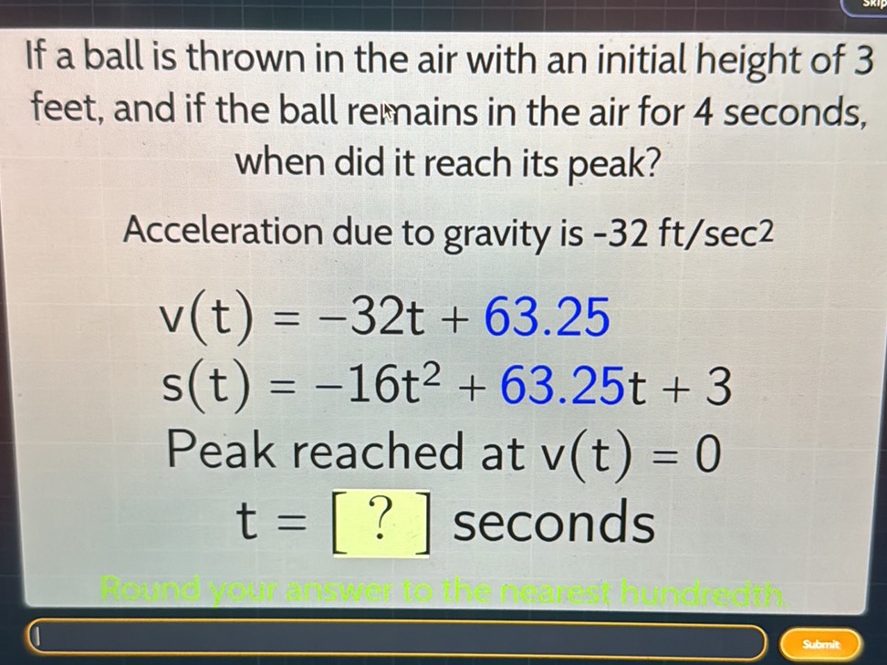 If a ball is thrown in the air with an | StudyX