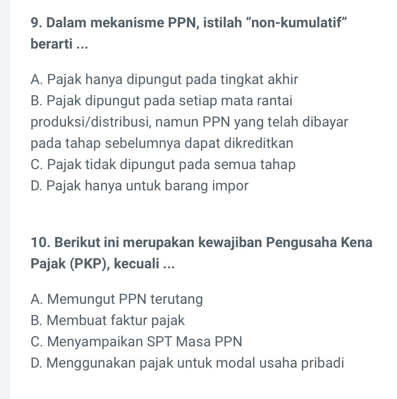 9. Dalam mekanisme PPN, istilah | StudyX