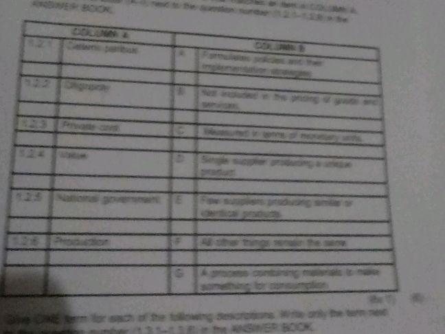 COLUMN A | COLUMN B | StudyX