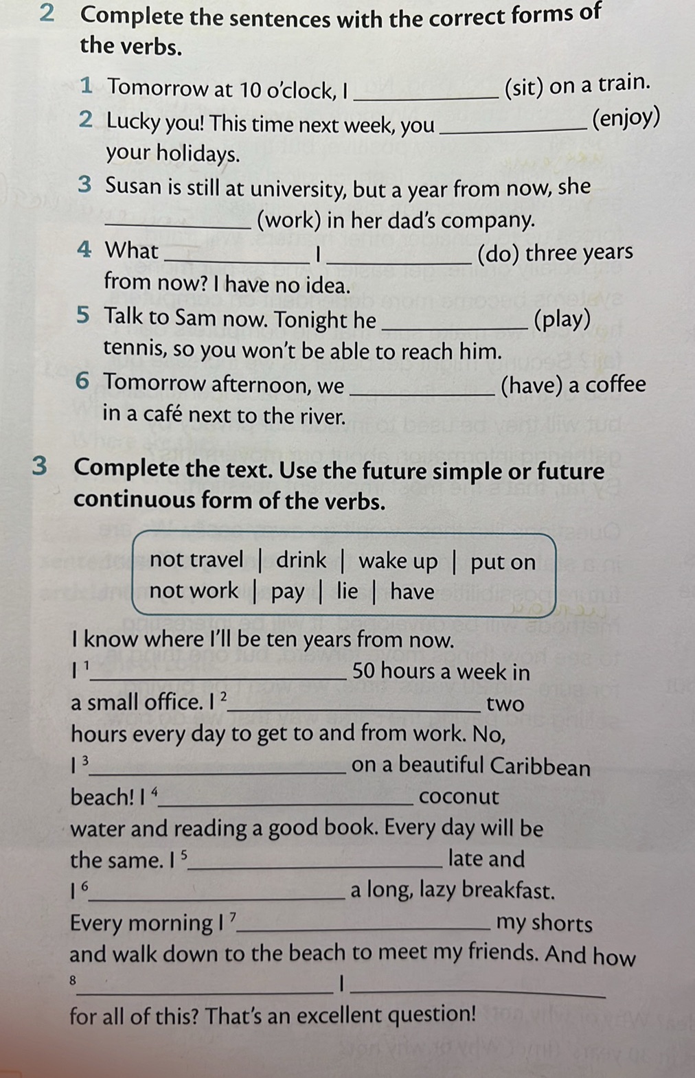2 Complete the sentences with the correct | StudyX