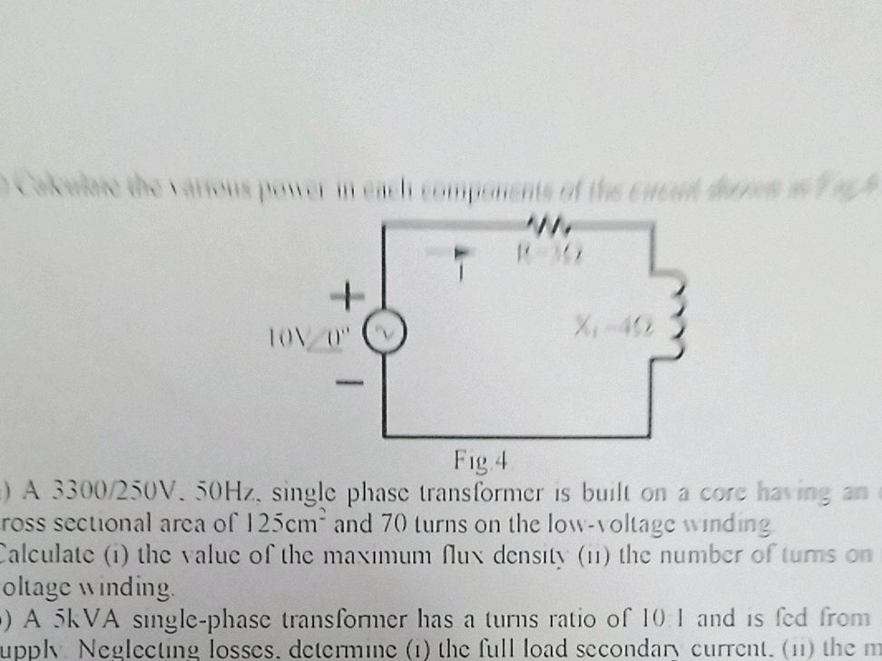 Calculate the various power in each | StudyX