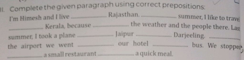 II. Complete the given paragraph using | StudyX