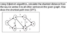 Using Dijkstra's algorithm, calculate the | StudyX