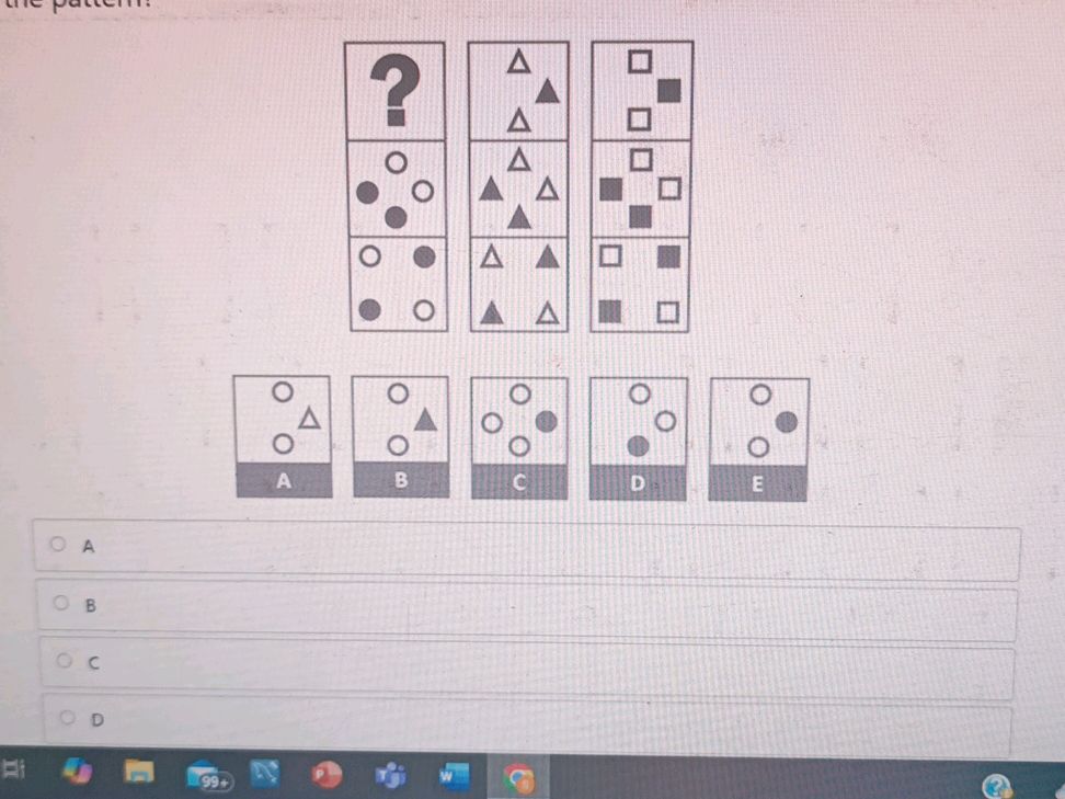 The image presents a pattern recognition | StudyX