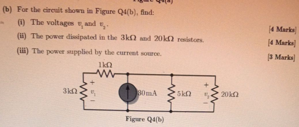 (b) For the circuit shown in Figure Q4(b), | StudyX