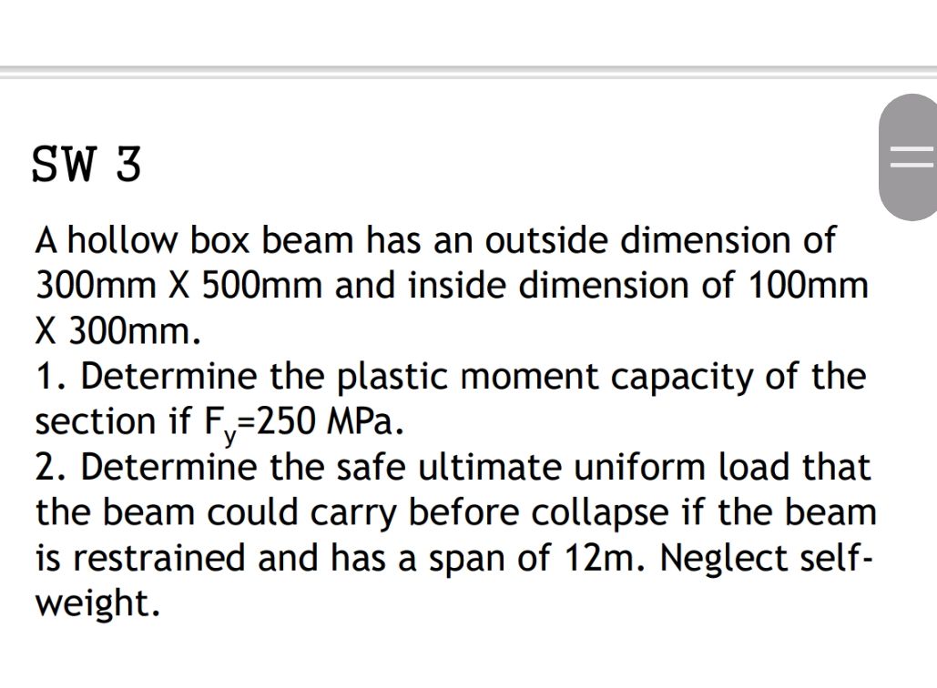 A hollow box beam has an outside dimension | StudyX