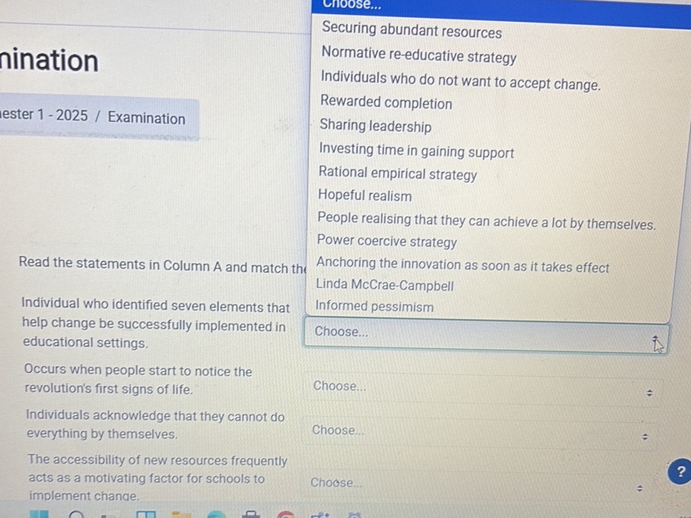 Read the statements in Column A and match | StudyX