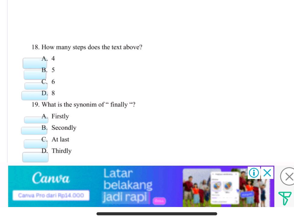 18. How many steps does the text above? A. | StudyX