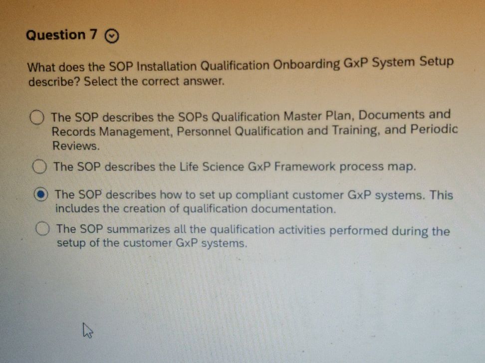 What does the SOP Installation Qualification | StudyX