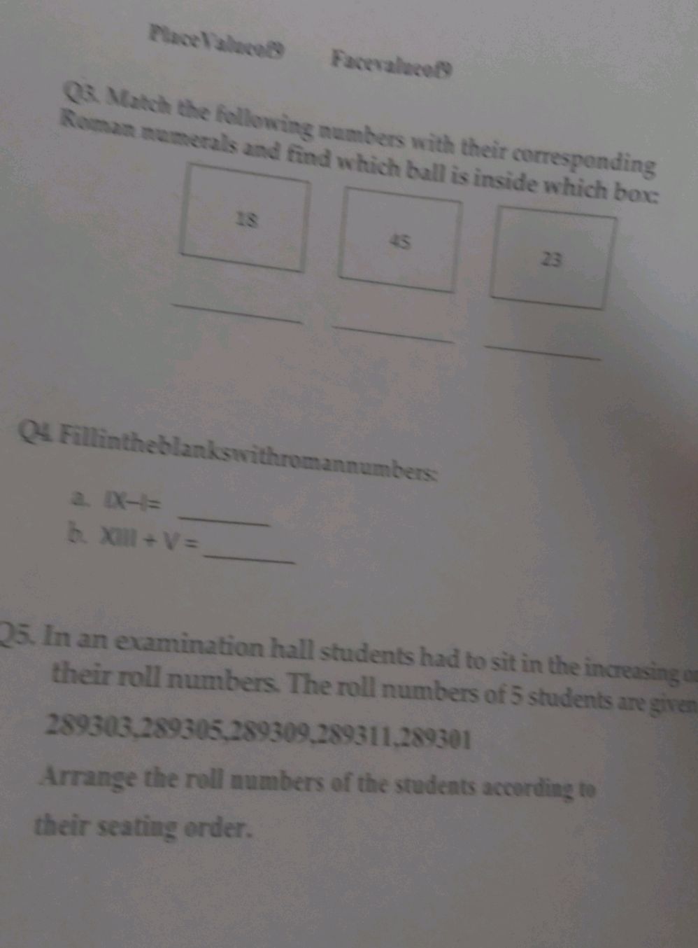 Q3. Match the following numbers with their | StudyX