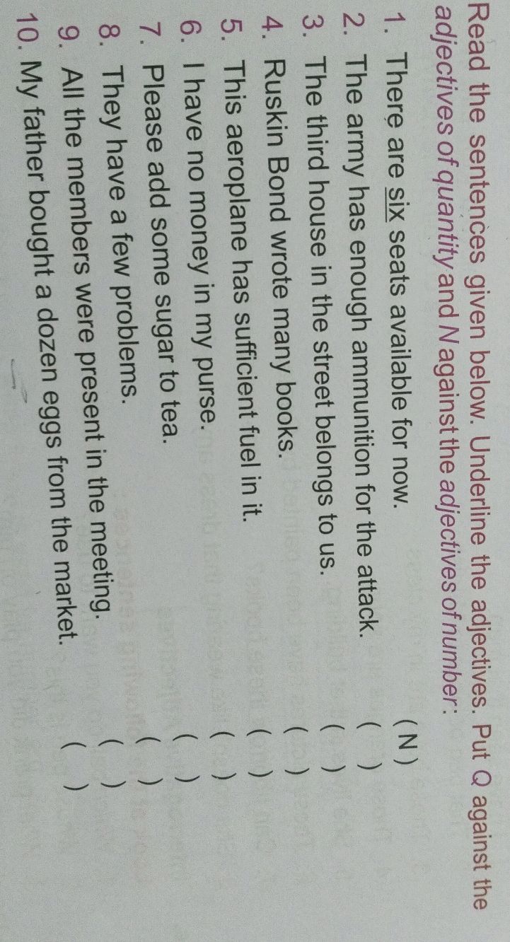 Read the sentences given below. Underline | StudyX