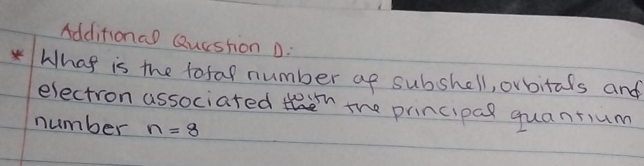 What is the total number of subshells, | StudyX