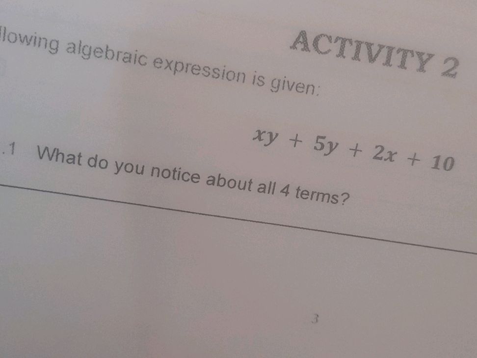 Following algebraic expression is given: | StudyX