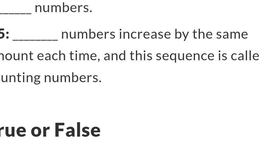 numbers. 5: numbers increase by the same | StudyX