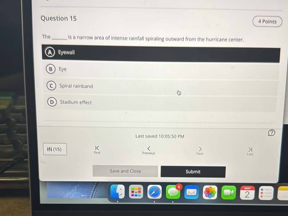 Question 15 The ____ is a narrow area of | StudyX