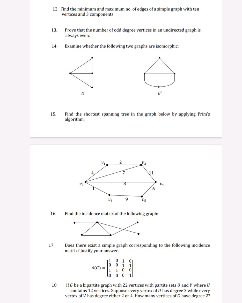 12. Find the minimum and maximum no. of | StudyX