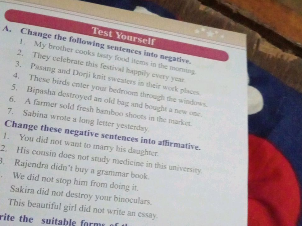 A. Change the following sentences into | StudyX