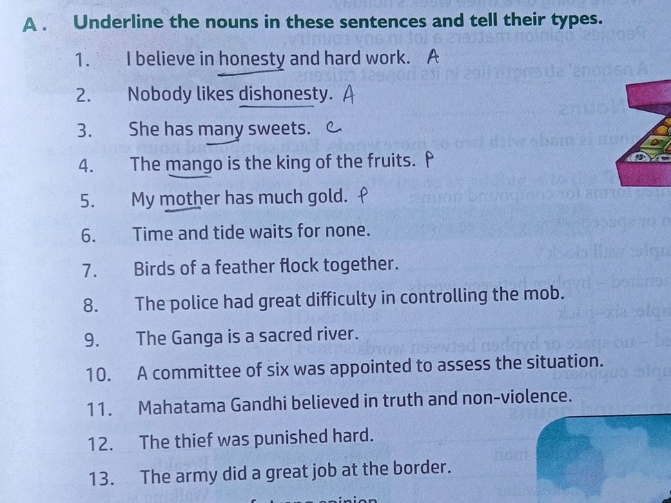 A. Underline the nouns in these sentences | StudyX