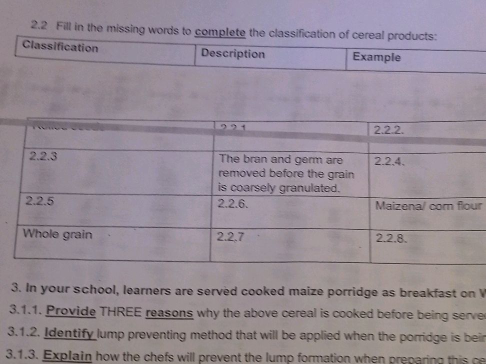 2.2 Fill in the missing words to complete | StudyX
