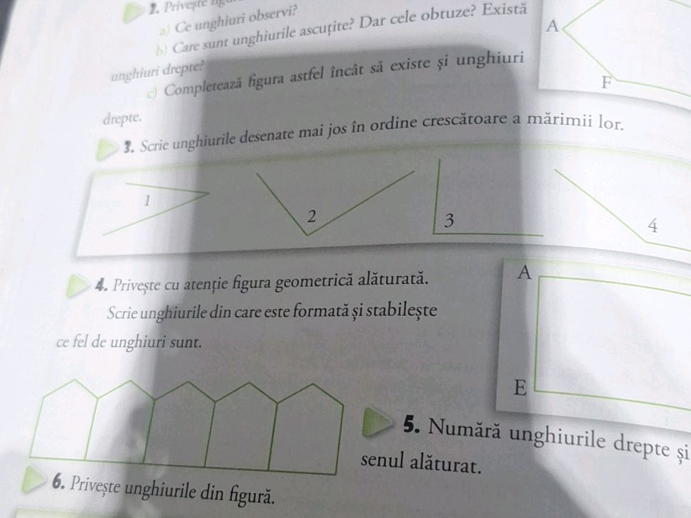 2. Privește a) Ce unghiuri observi? b) Care | StudyX